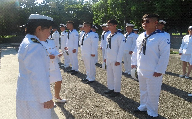 The commander of Zuoying communication brigade, LCDR. Chang , presided ...