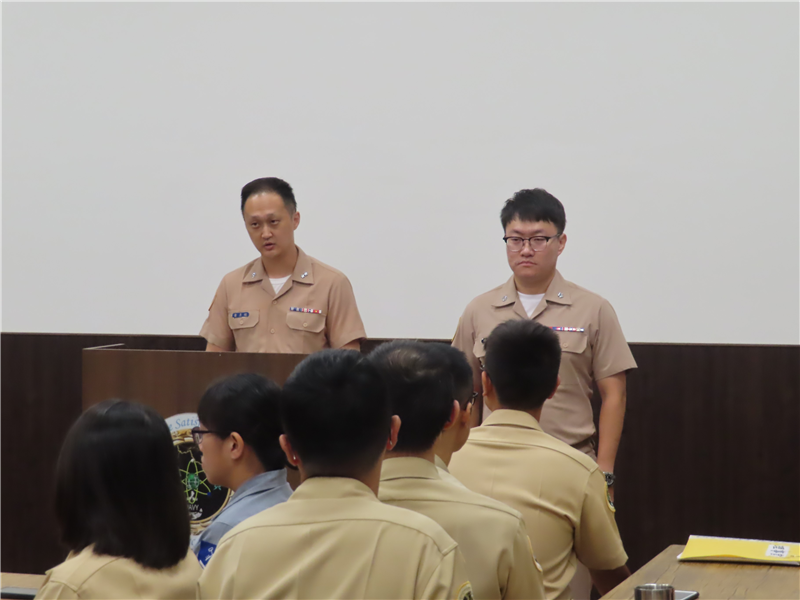 The commander of Taipei communication brigade, CMD. Huang, presided ...
