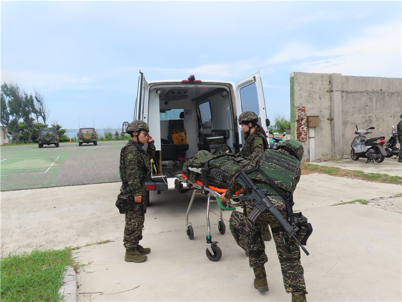 The commander of Magong communication brigade, LCDR. Lin, presided over ...